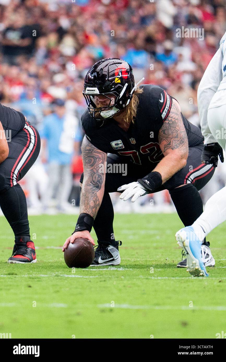 Arizona Cardinals center Hjalte Froholdt (72) gets ready for a play in ...