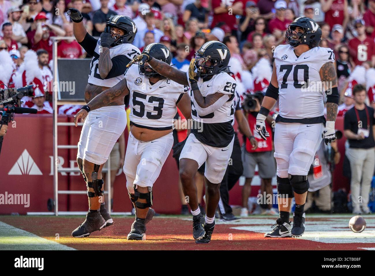 Vanderbilt running back Sedrick Alexander (28) celebrates his touchdown ...