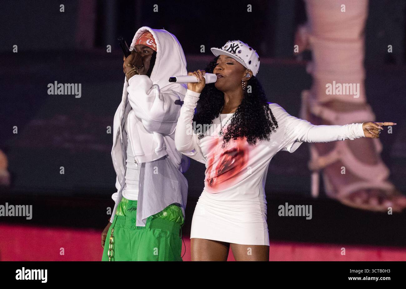 Rema and Ayra Starr perform on stage during 2025 Global Citizen ...