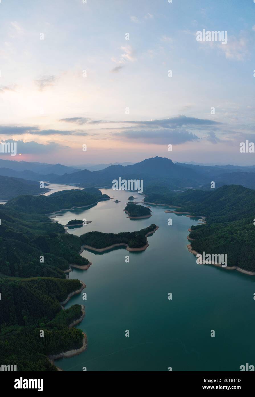 Aerial photography of Tiantangshan Reservoir and Tiantanghu Lake in ...