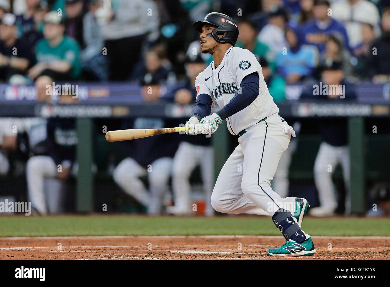 Seattle Mariners' Jorge Polanco runs after hitting a solo home run during the fourth inning in ...