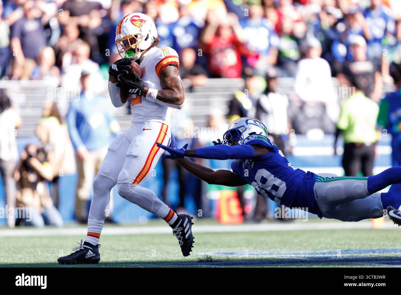 Tampa Bay Buccaneers wide receiver Emeka Egbuka (2) catches the ball ...