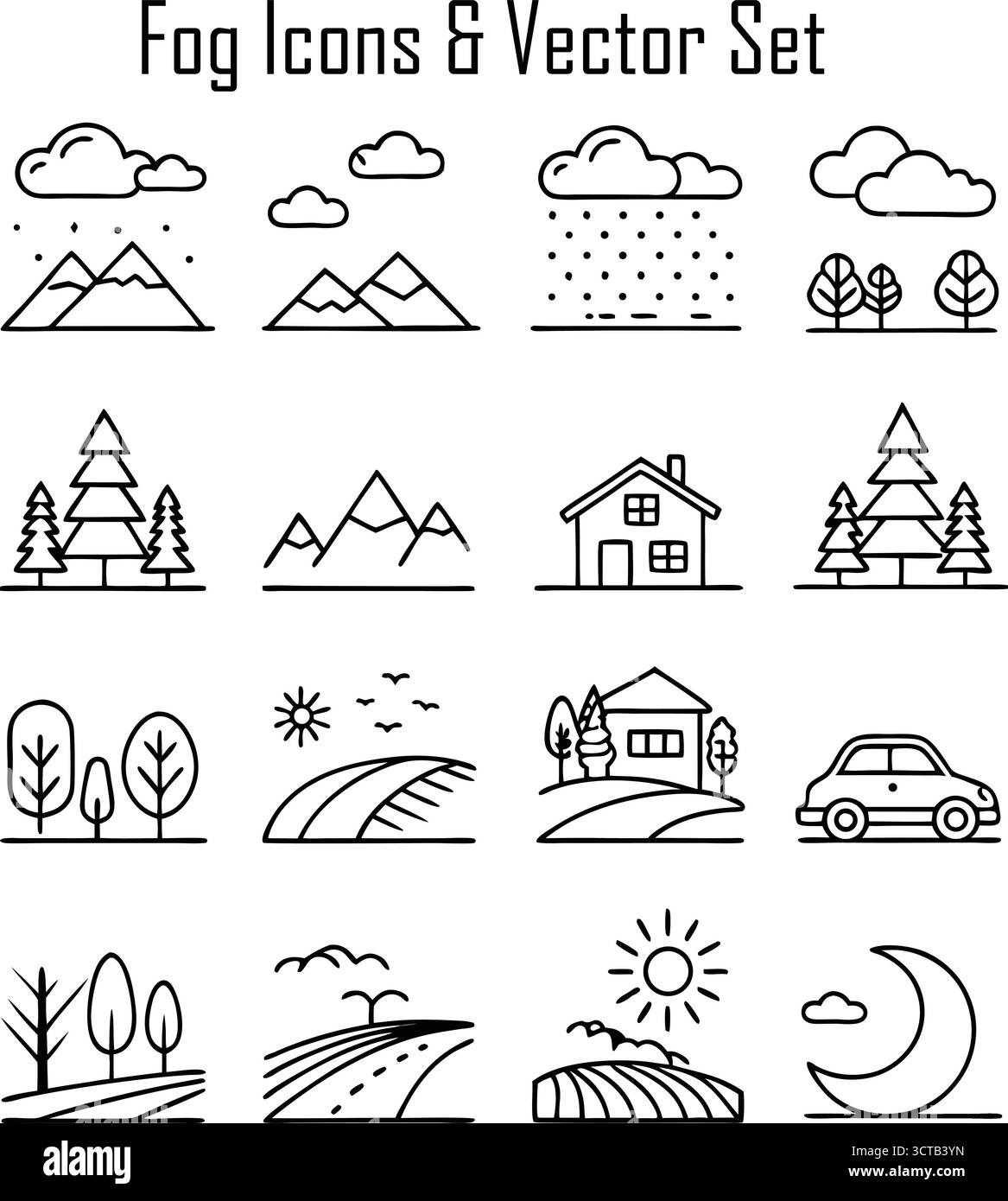 Foggy morning fog Stock Vector Images - Alamy