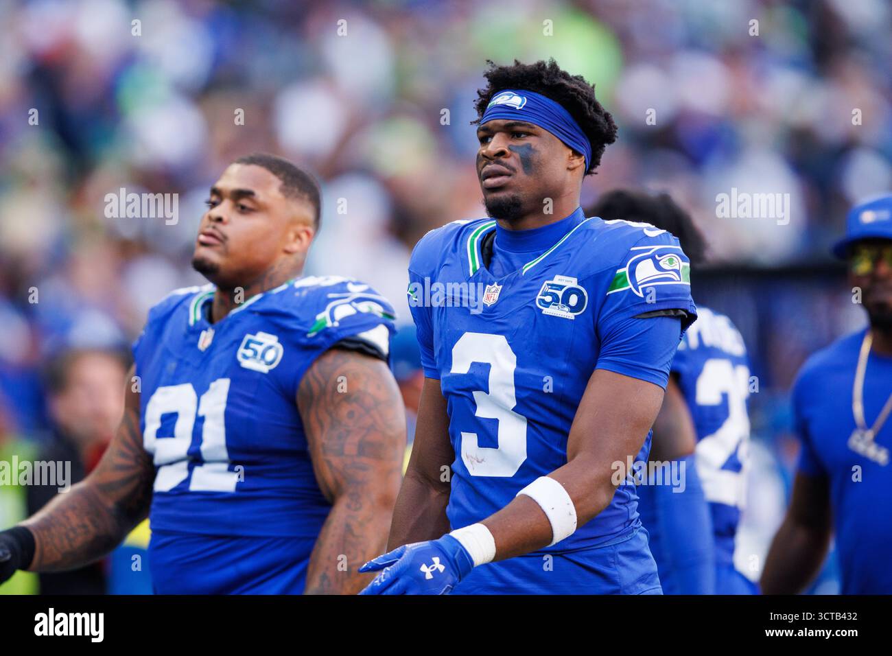 Seattle Seahawks safety Nick Emmanwori (3) looks on after an NFL ...