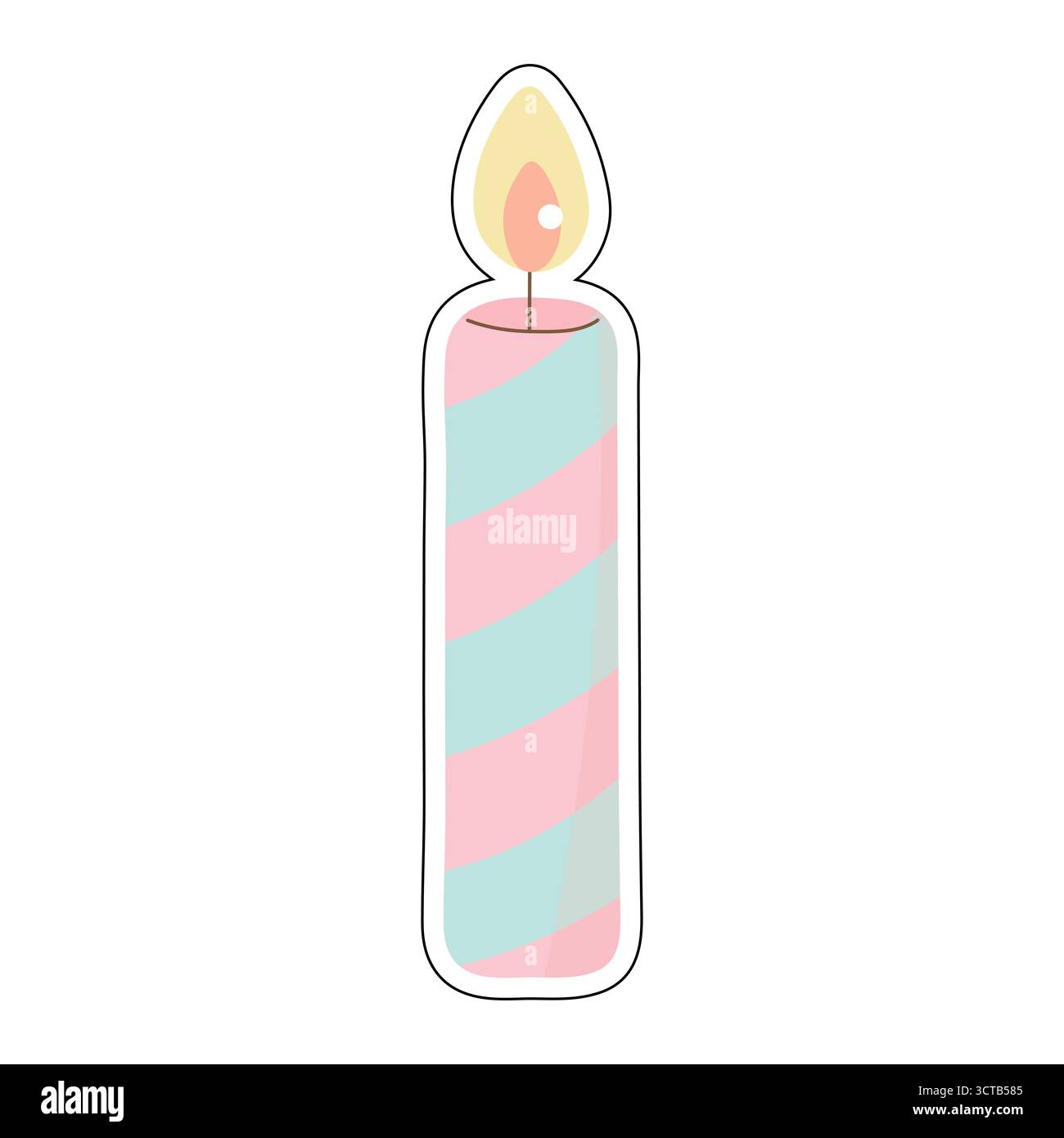 Birthday candle lit blue Stock Vector Images - Alamy