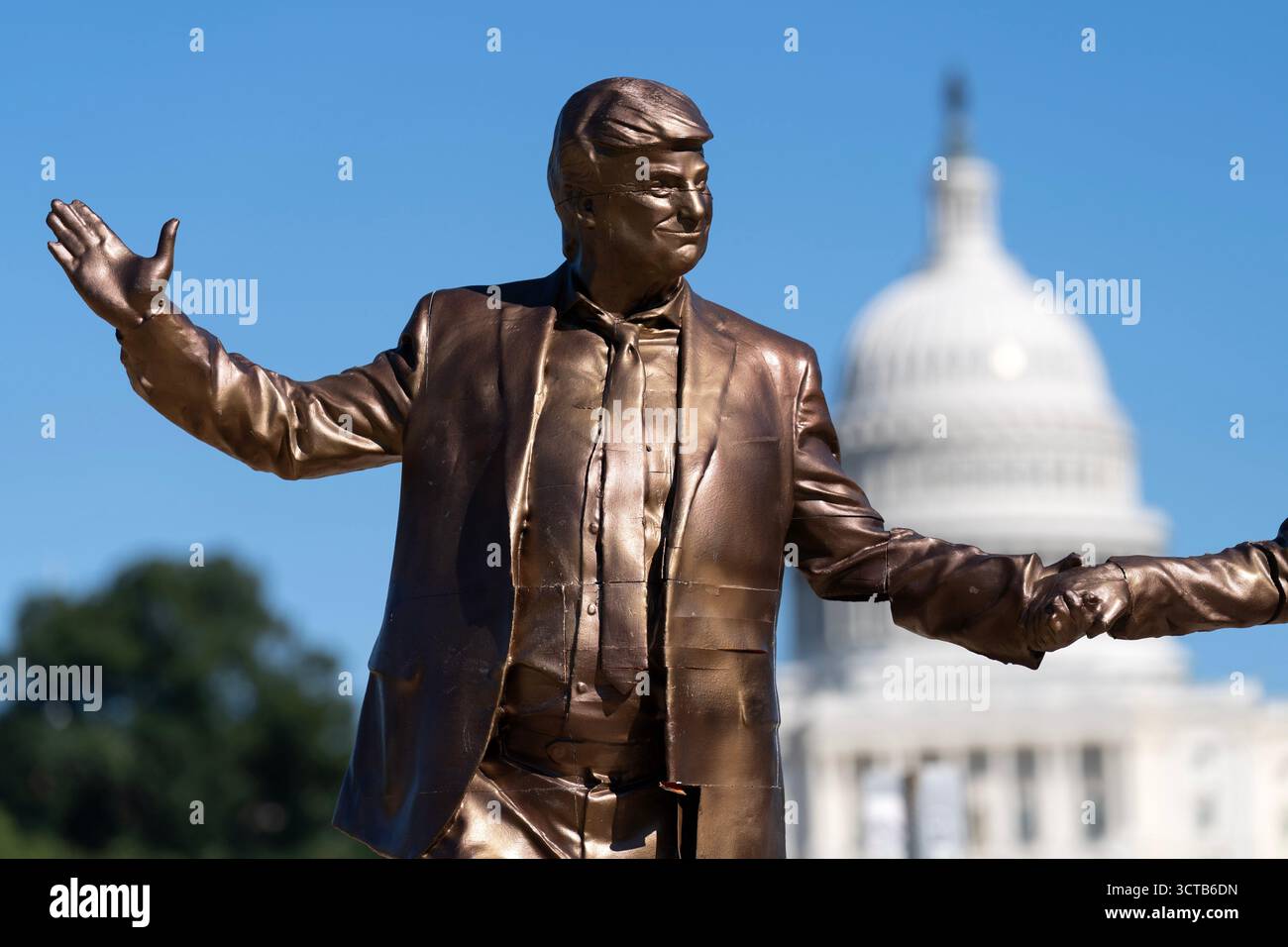 An art installation representing President Donald Trump and Jeffrey ...