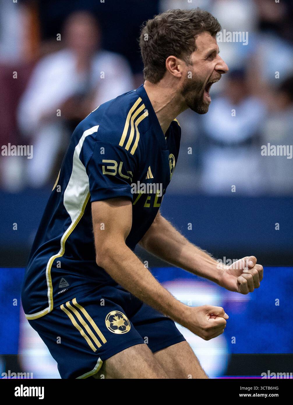 Vancouver Whitecaps' Thomas Muller (13) celebrates his goal against the ...