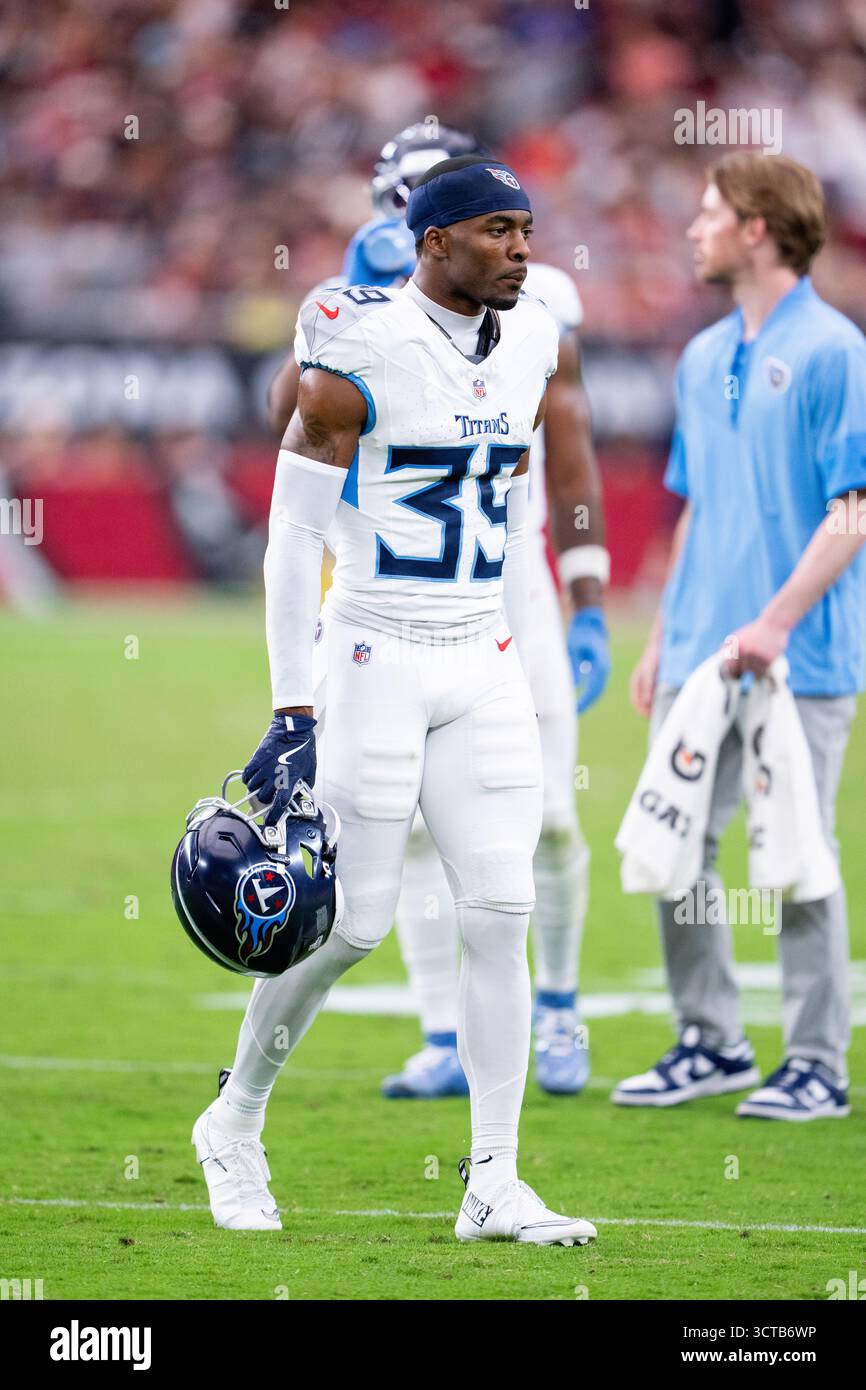 Tennessee Titans cornerback Darrell Baker Jr. (39) walks with his ...