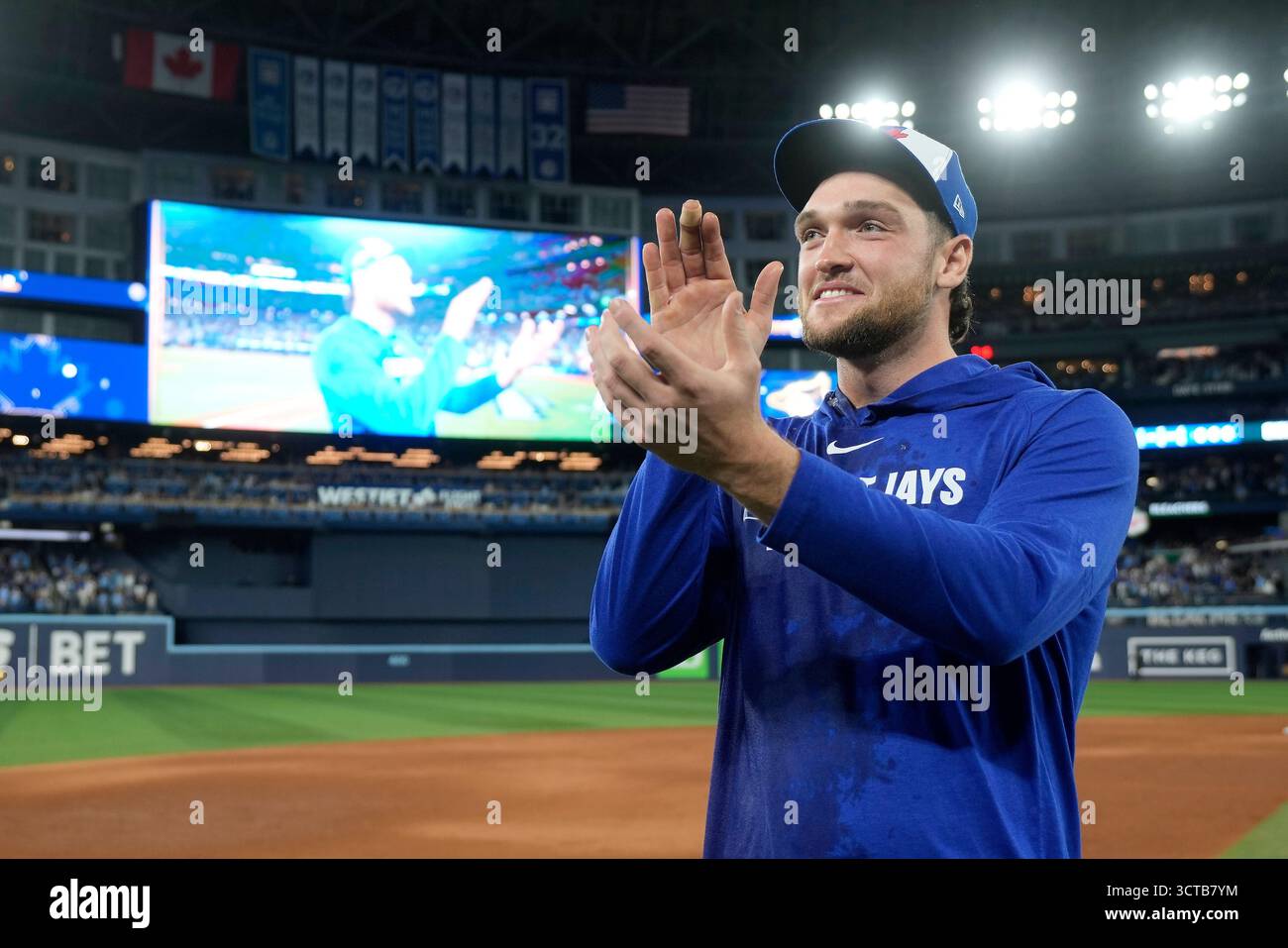 Toronto Blue Jays pitcher Trey Yesavage (39) celebrates following their ...