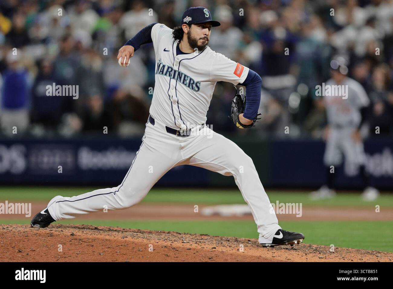 Seattle Mariners relief pitcher Andrés Muñoz throws during the ninth ...