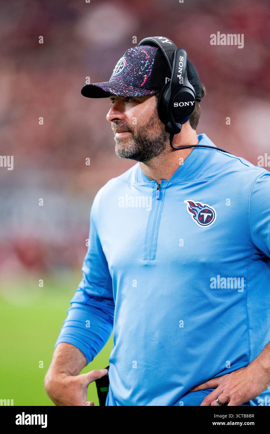 Tennessee Titans head coach Brian Callahan looks on from the sideline ...