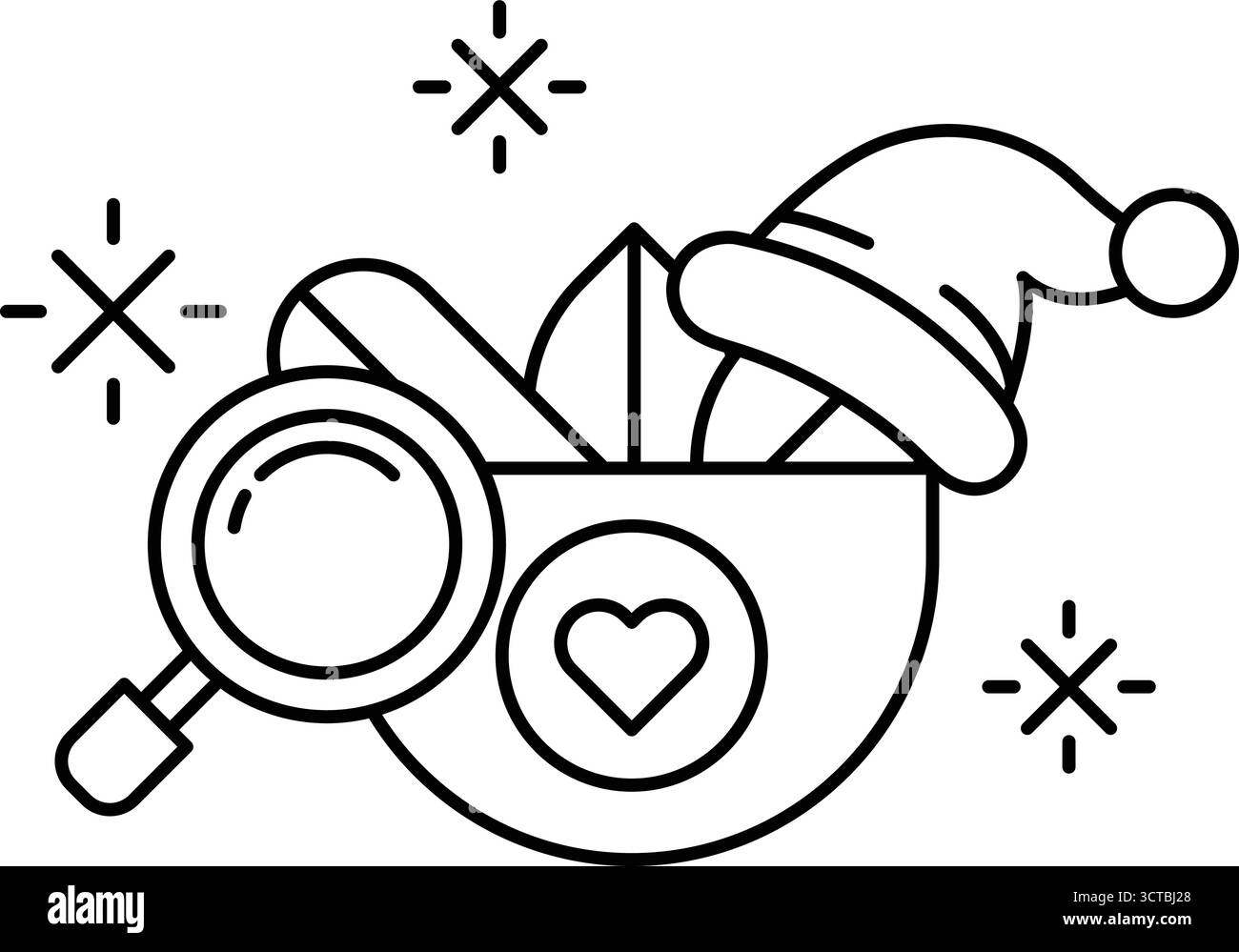 Black hat magnifying glass Stock Vector Images - Alamy