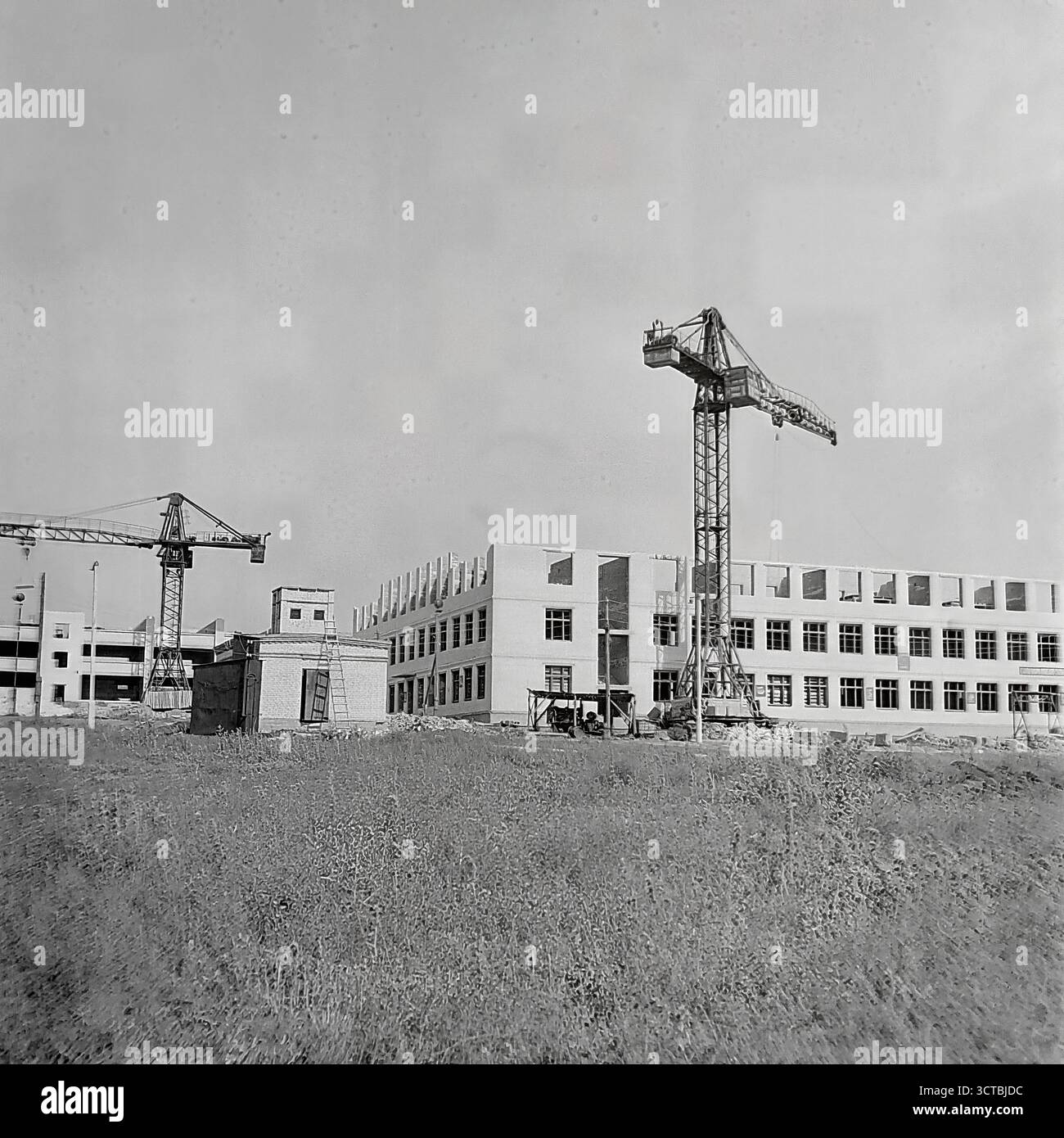 The industrial process of panel building construction in a new ...