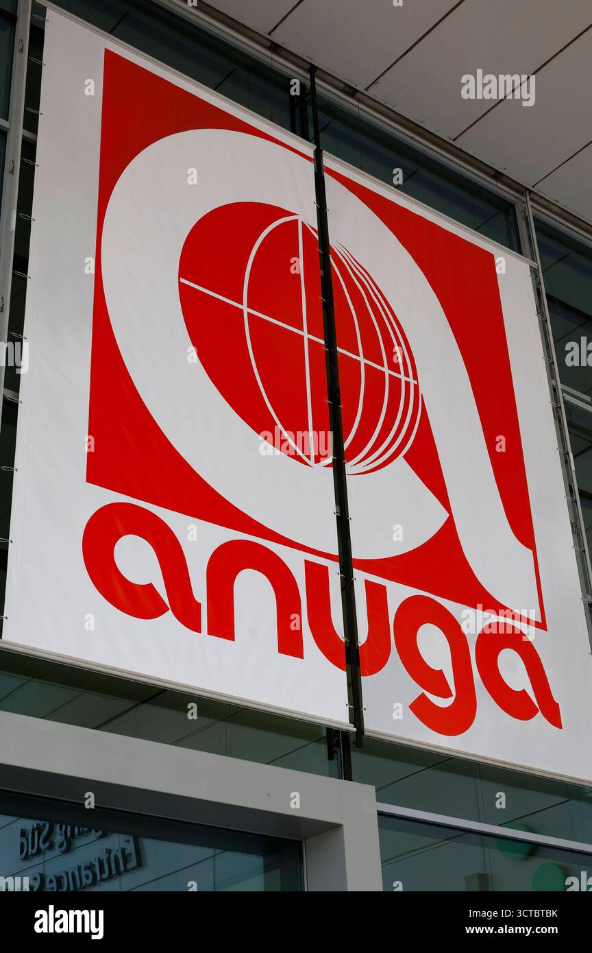 Anuga-Logo bei der internationalen Leitmesse für Lebensmittel und Getränke Anuga 2025 in der ...