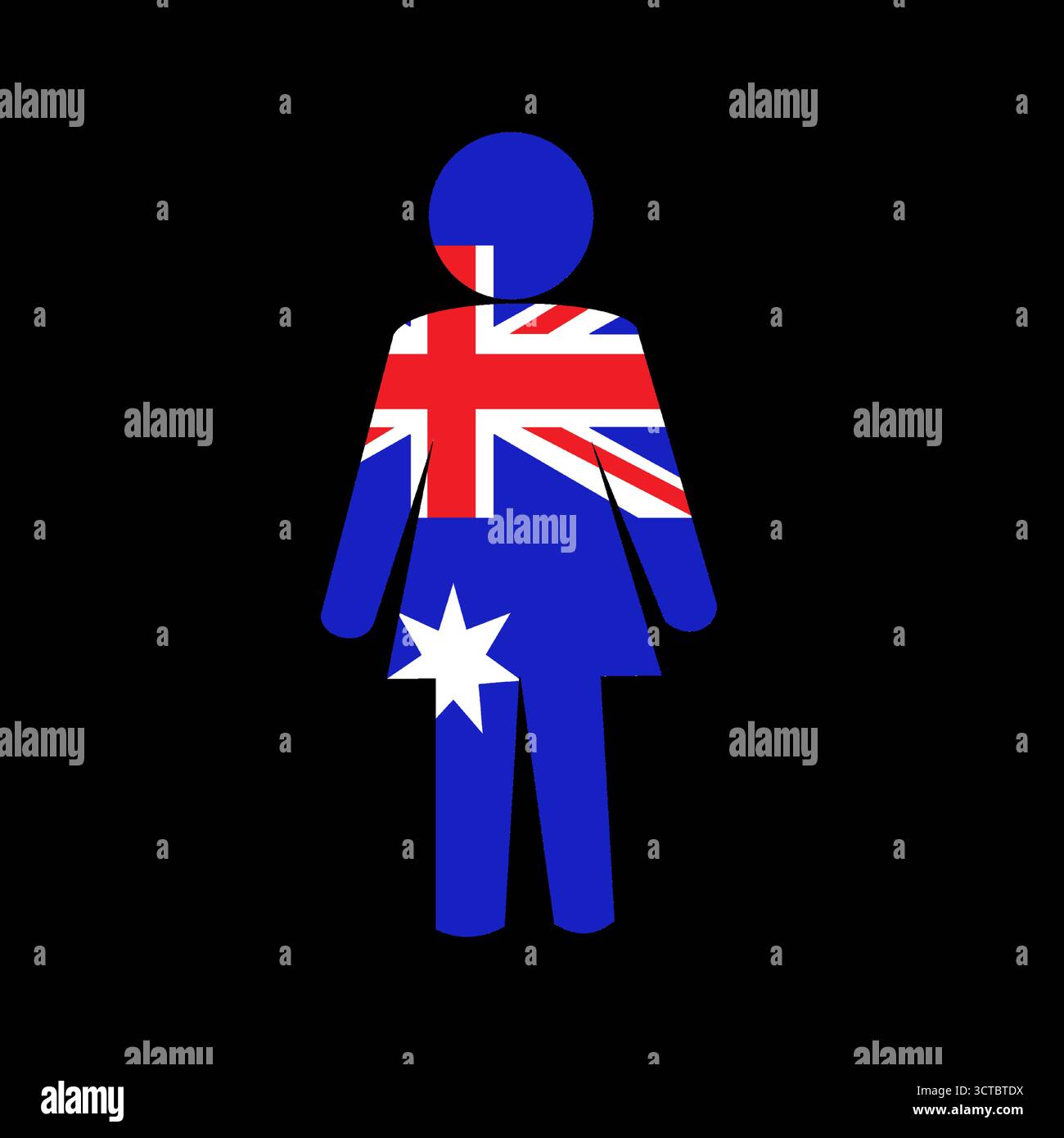 human woman icon australian with flag color body civilian citizen Stock ...