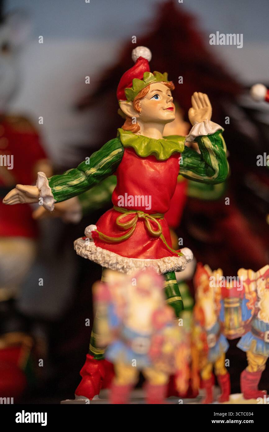 Elf figurine in Christmas market Stock Photo - Alamy