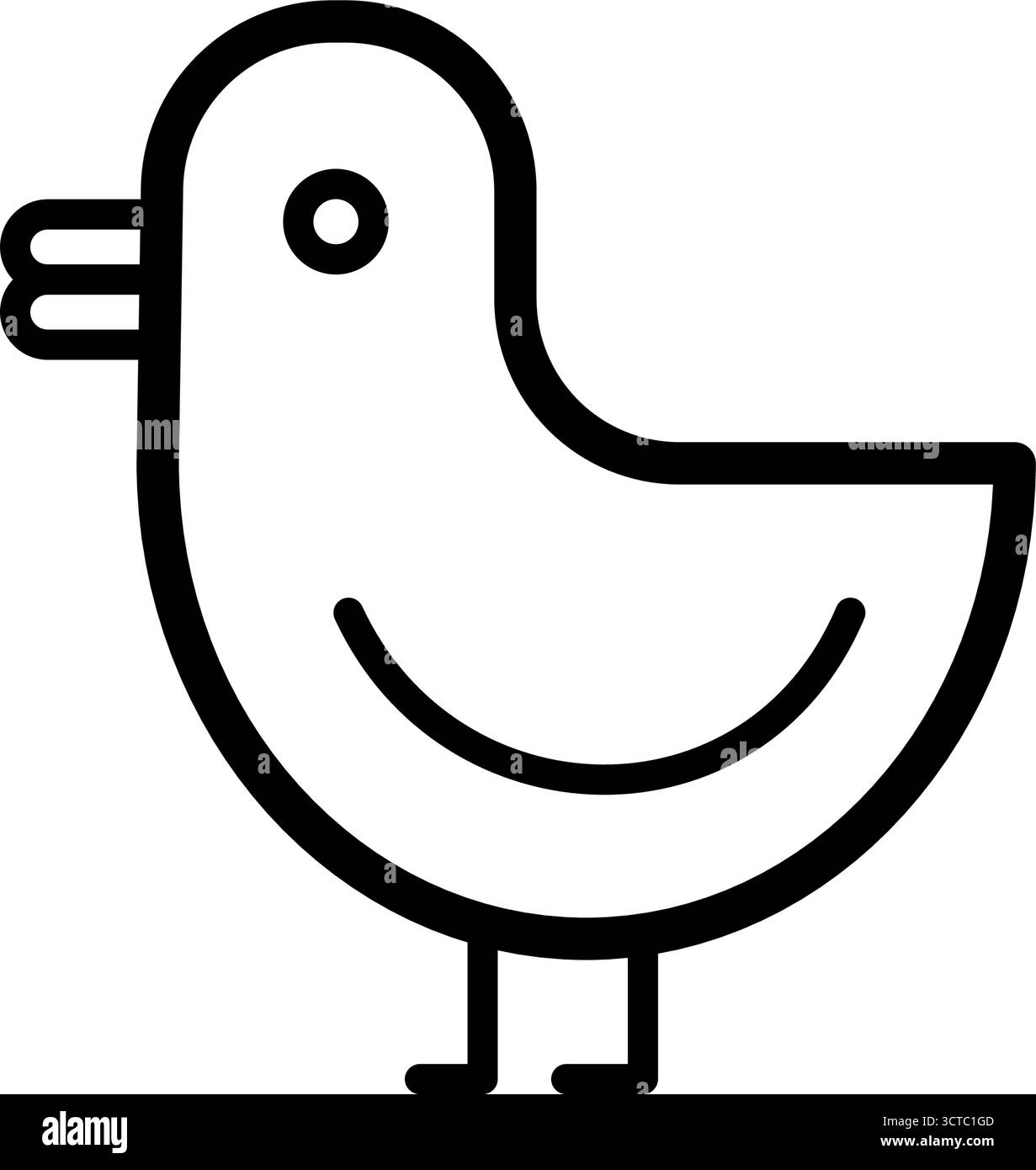 Duck icon thin line hi-res stock photography and images - Alamy