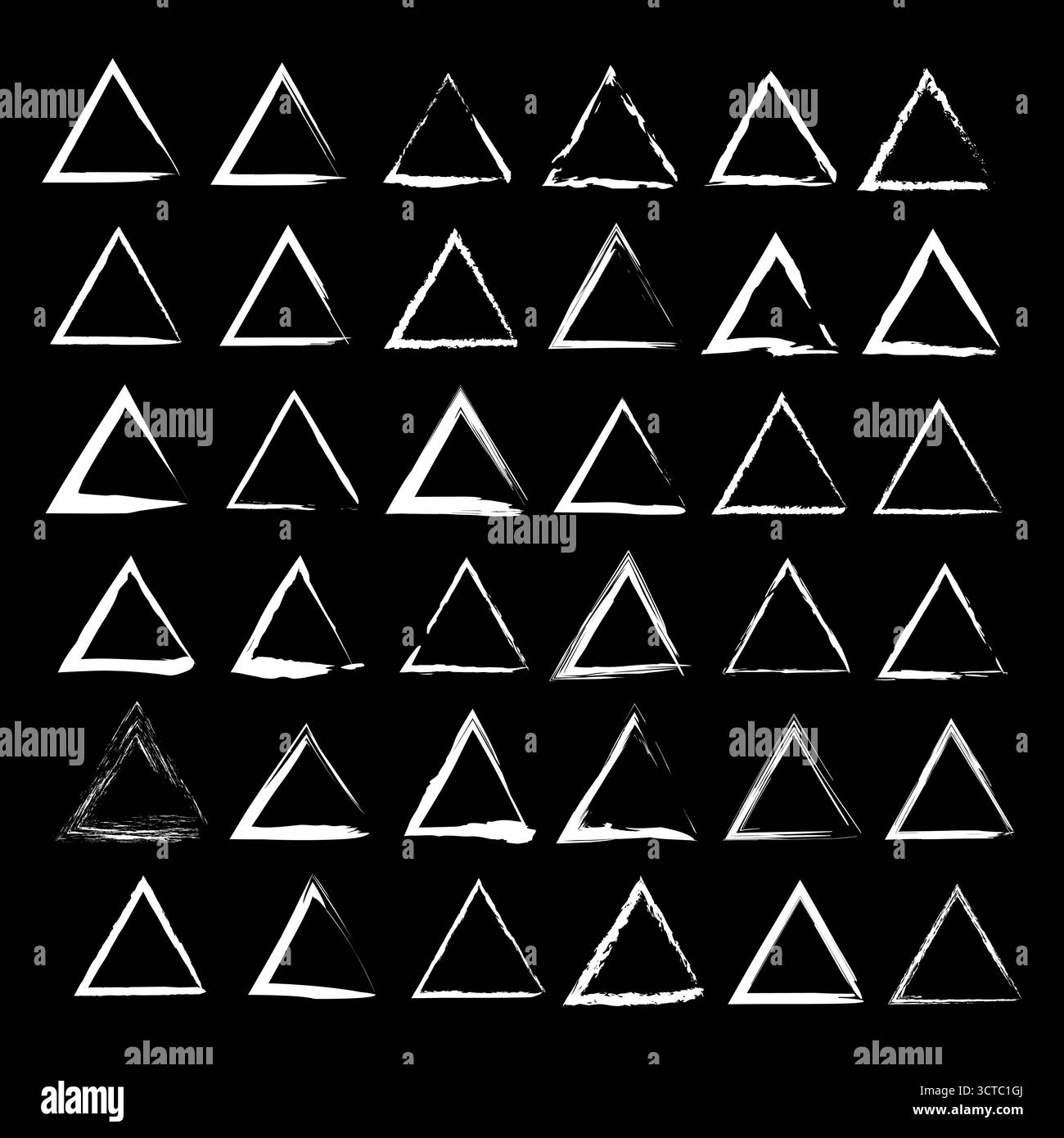 Triangle shape collection distressed Black and White Stock Photos ...