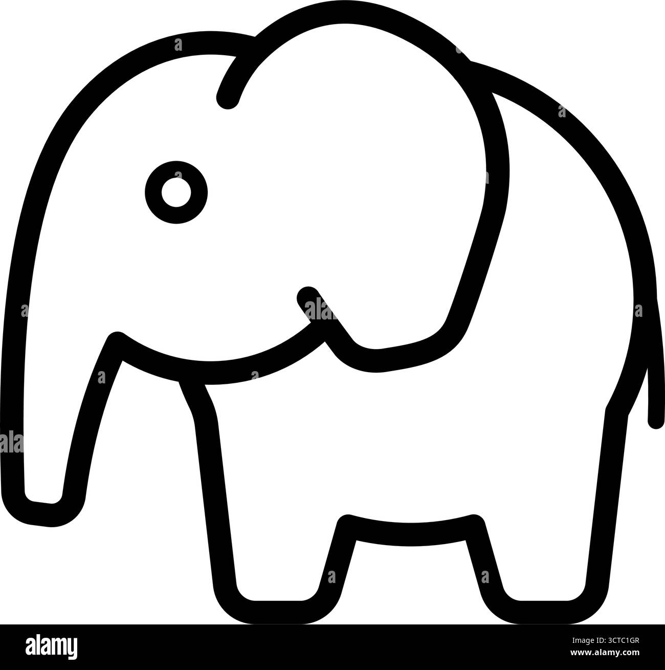 Simple vector illustration elephant Black and White Stock Photos ...