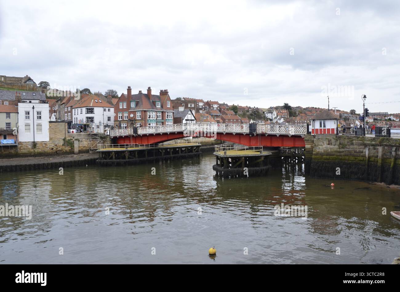 The Swing Bridge over the River Esk in the heart of Whitby, North ...