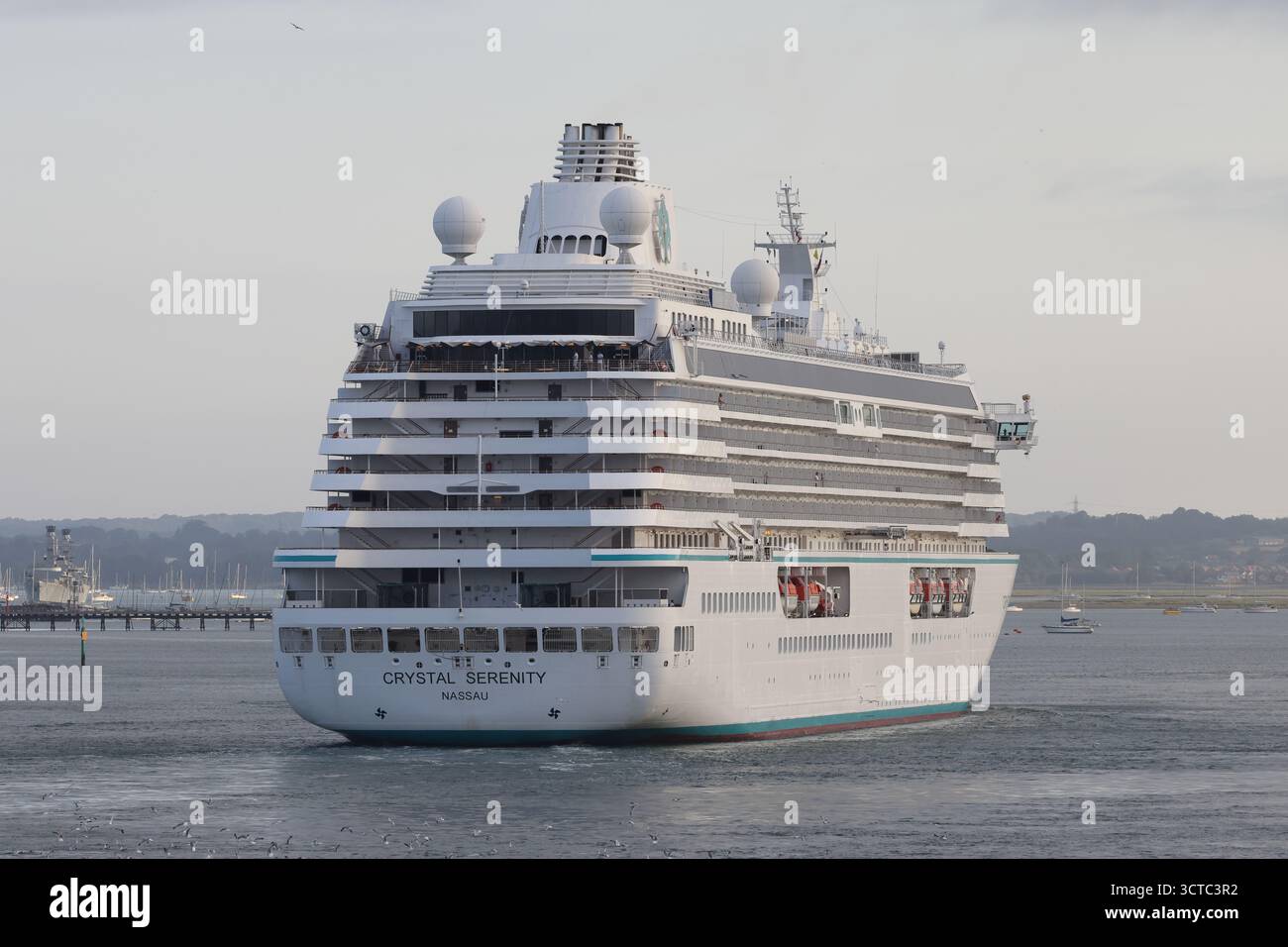 The passenger cruise ship MS CRYSTAL SERENITY making its way towards ...