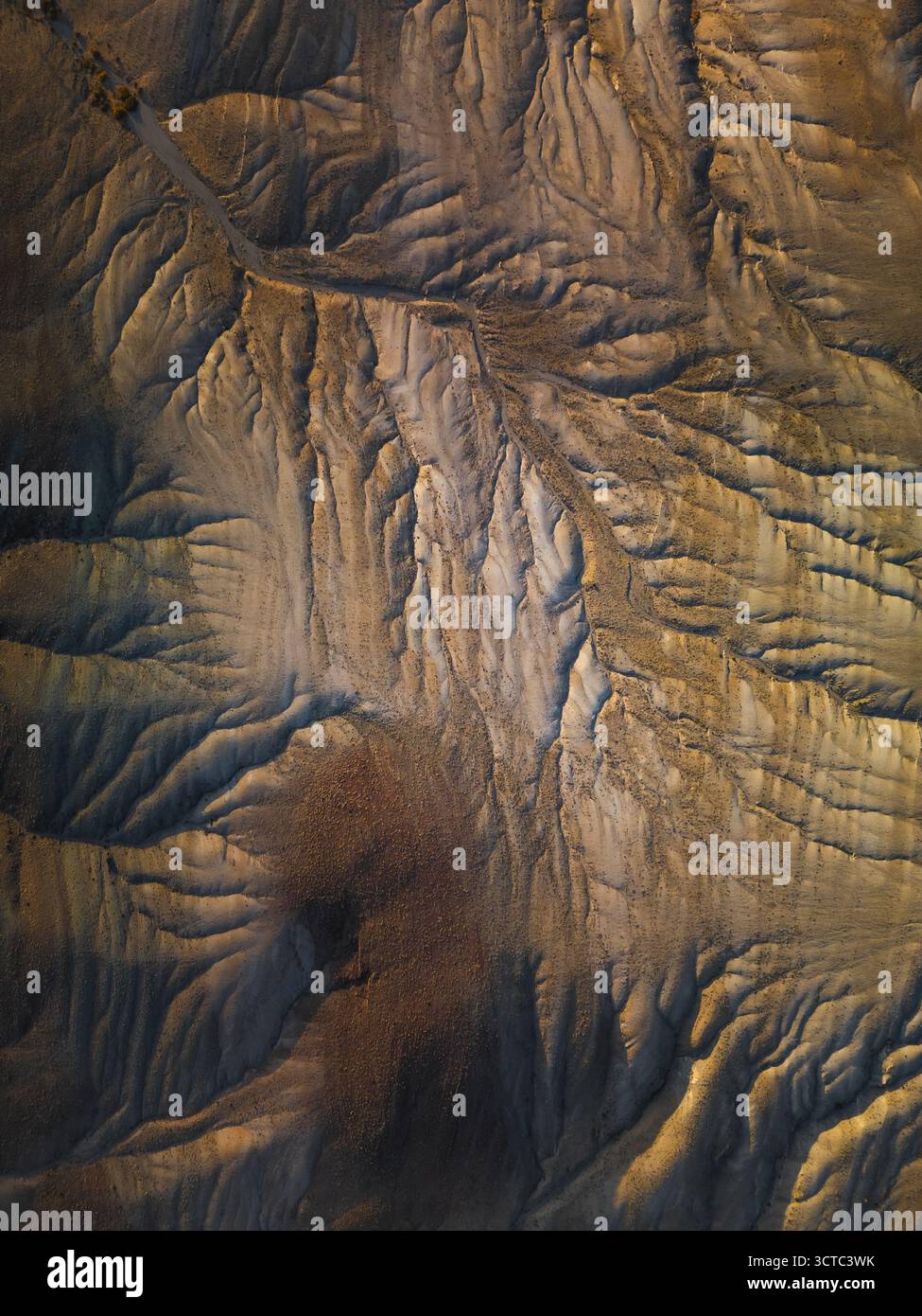 Aerial view of the deeply carved earth displays an intricate tapestry ...