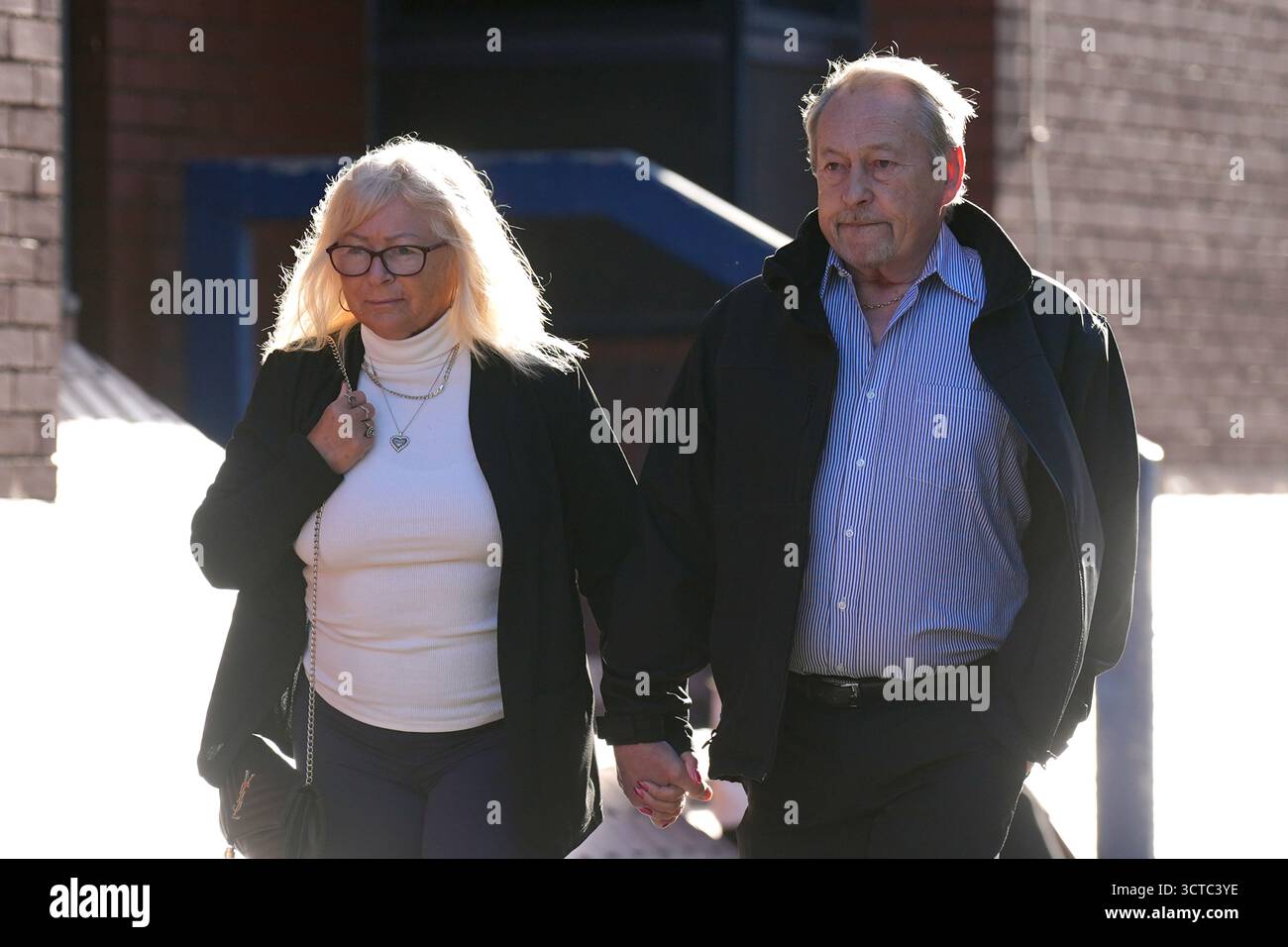 Karen Spragg (left) arrives at Leicester Crown Court, where she is ...