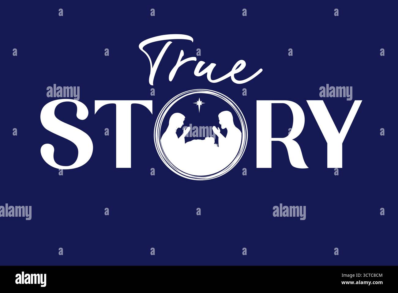 True story - Christmas concept with silhouettes of Christian Nativity ...
