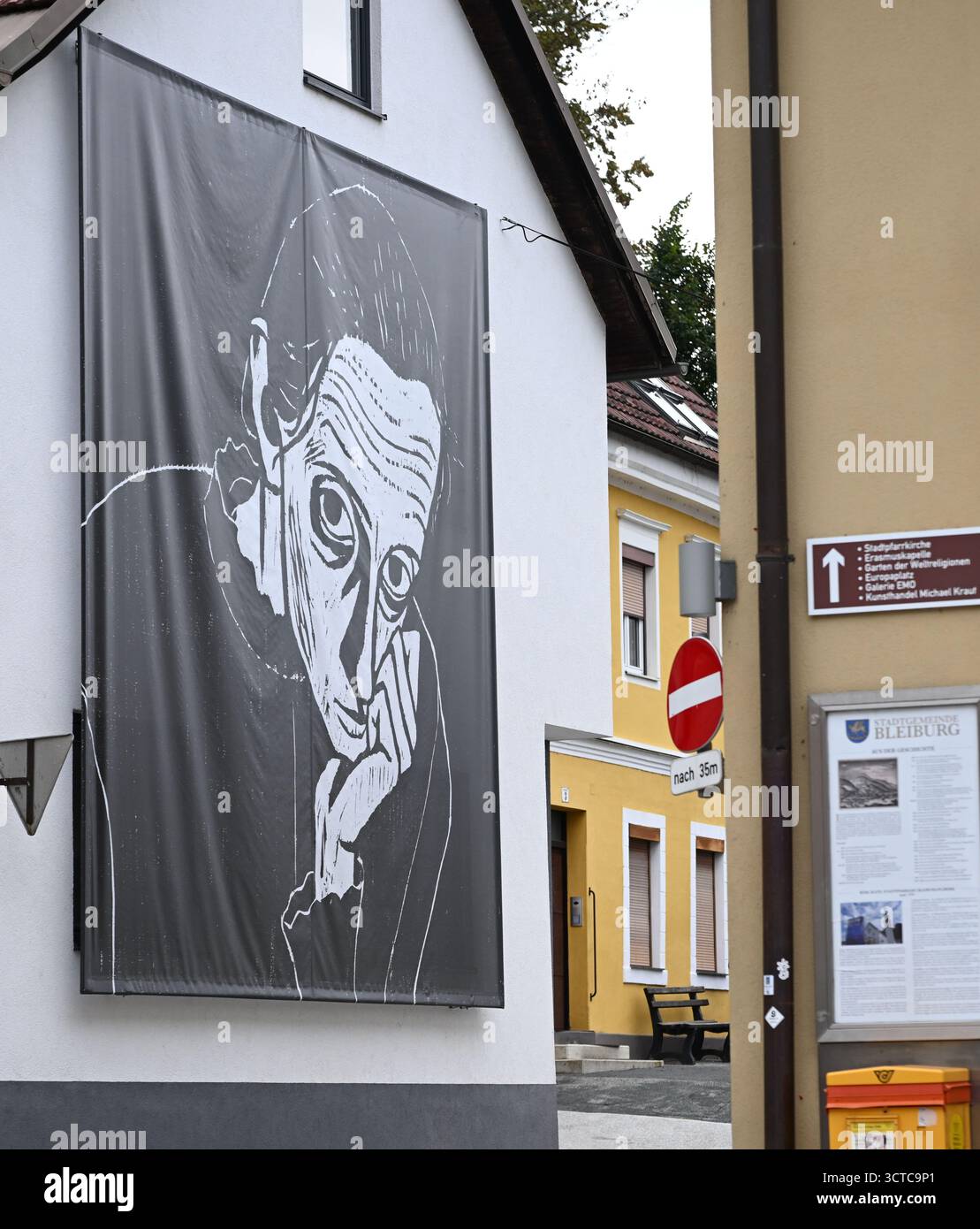 A painting by artist Werner Berg (1904¿1981) on a building facade on ...