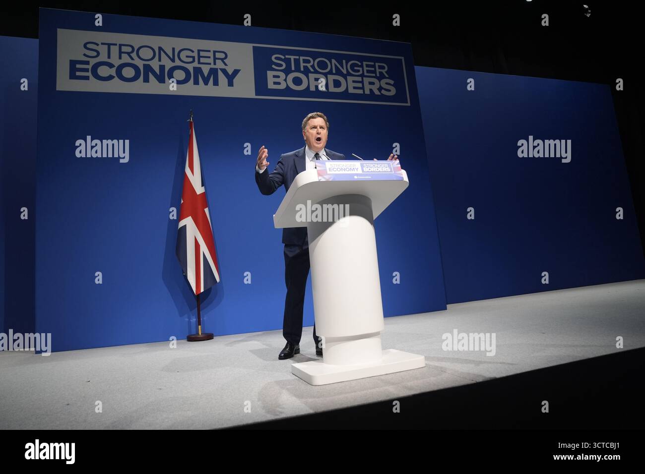 Shadow chancellor Sir Mel Stride making a speech during the ...