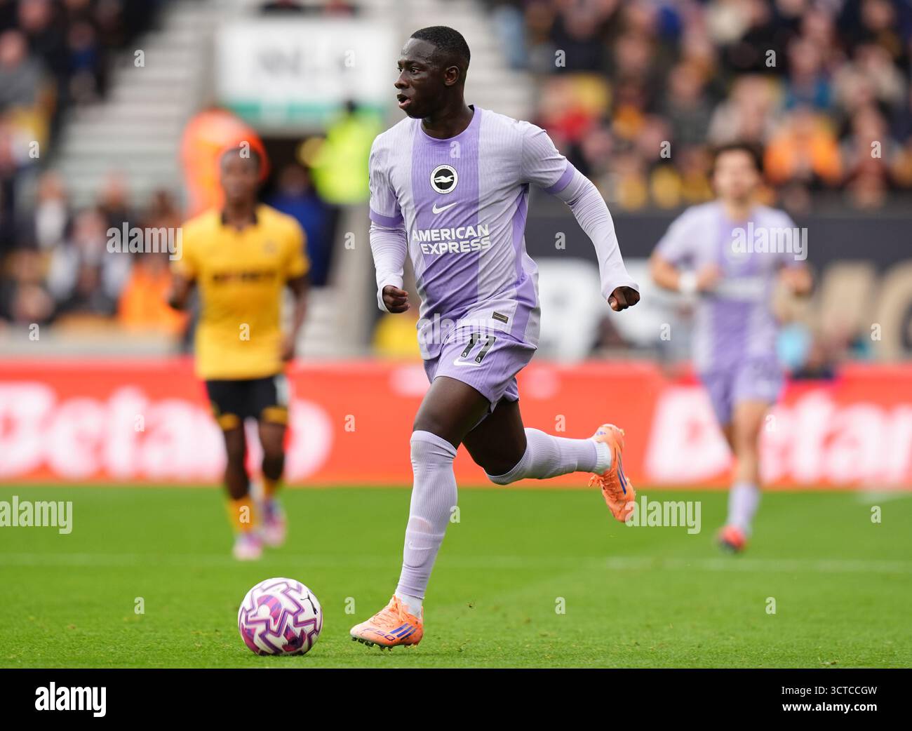 Brighton and Hove Albion's Yankuba Minteh during the Premier League ...