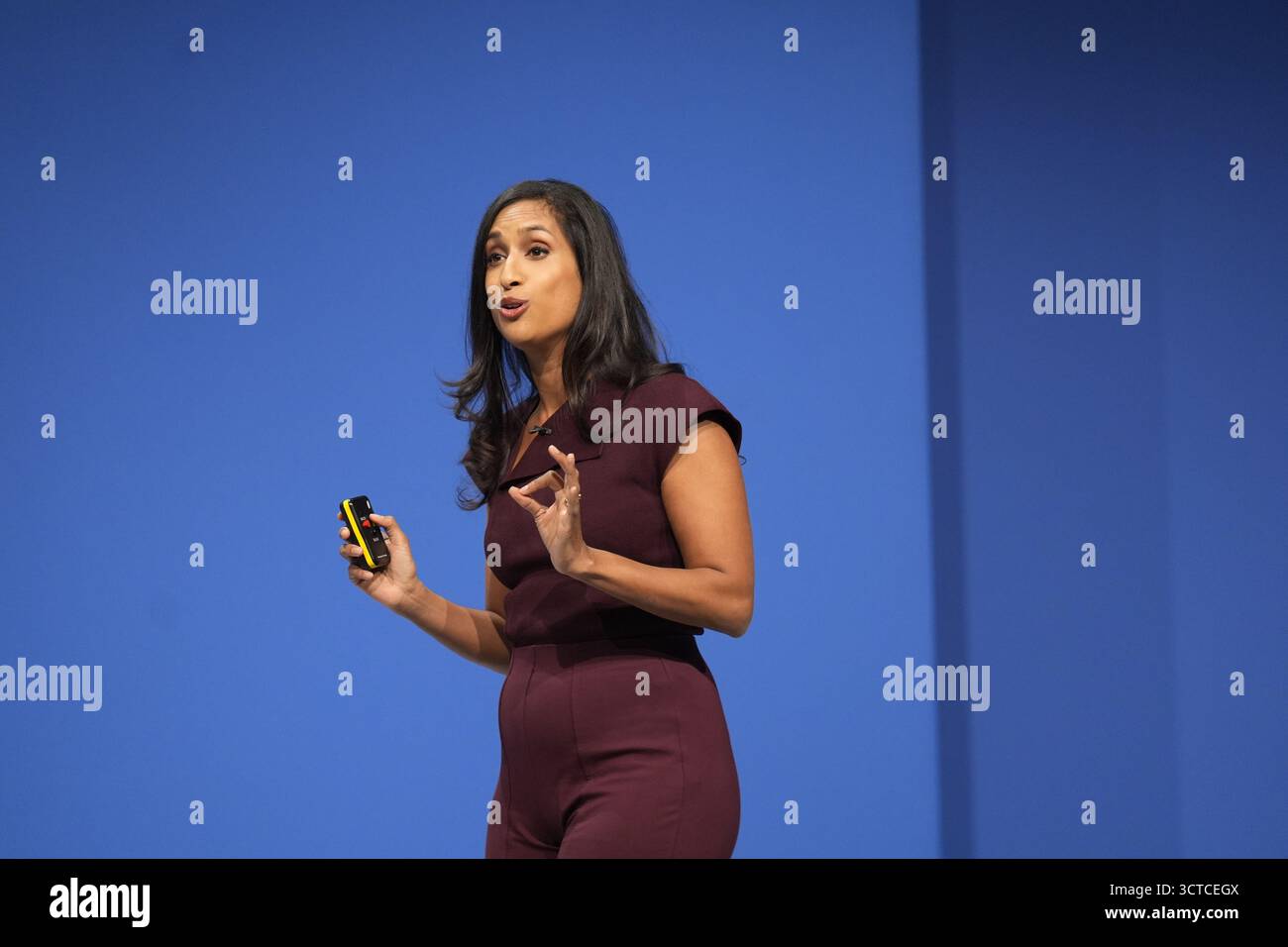 Shadow energy secretary Claire Coutinho, making a speech during the ...