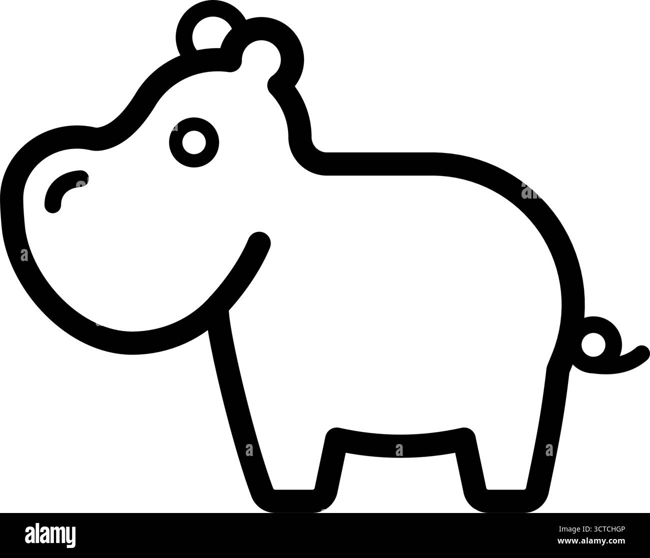 hippopotamus, hippo - simple vector icon Stock Vector Image & Art - Alamy