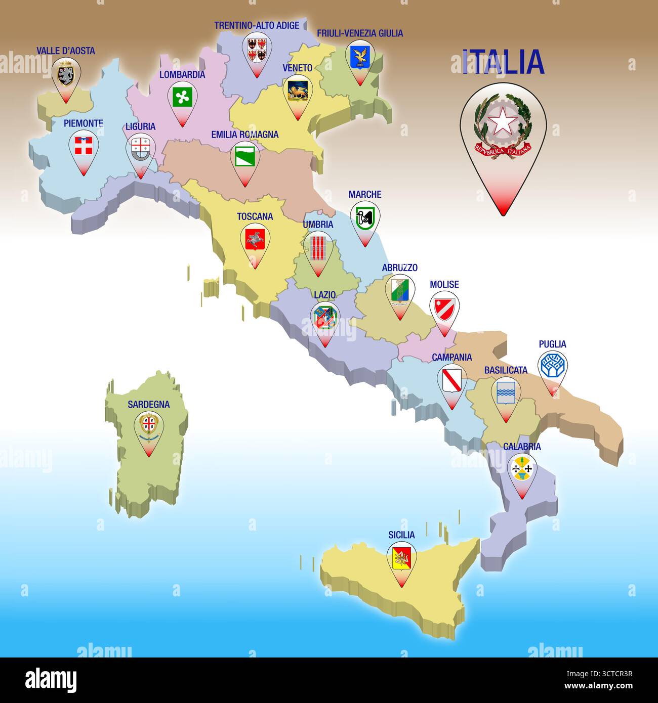 Italian republic coats of arms Stock Vector Images - Alamy