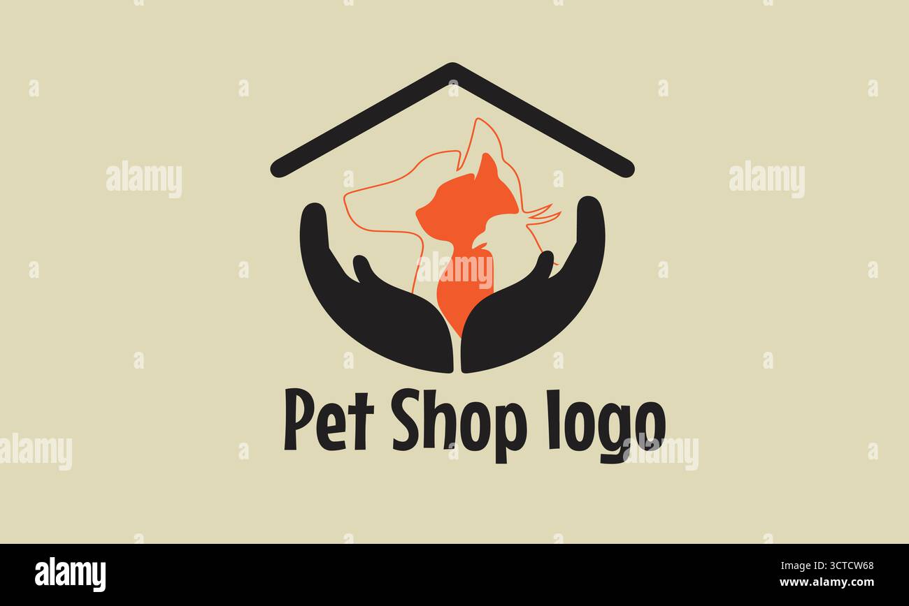 Minimal animal care logo Stock Vector Images - Alamy
