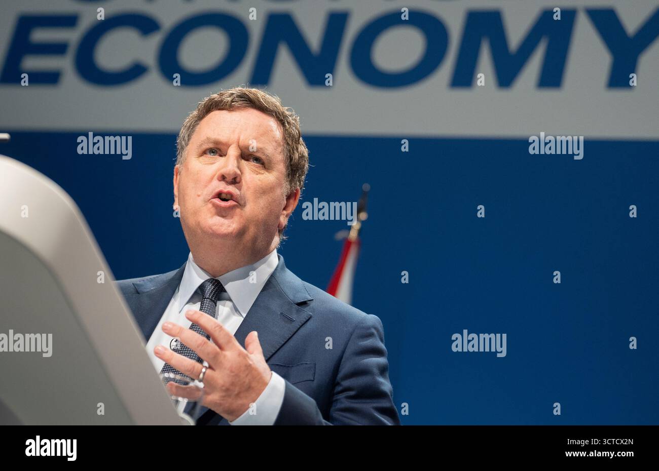 Shadow chancellor Sir Mel Stride making a speech during the ...