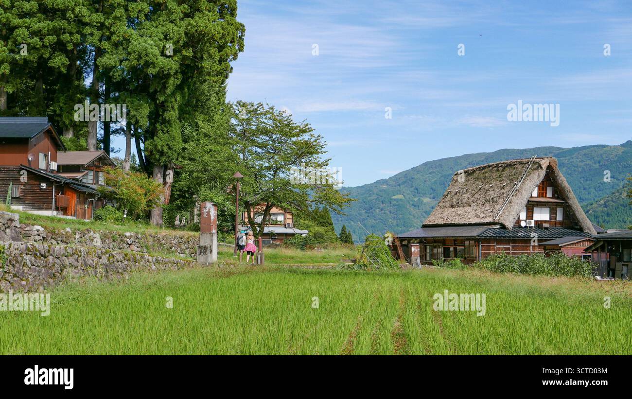 Japan, Japanese Alps, main island of Honshu, in Toyama Prefecture. Old ...