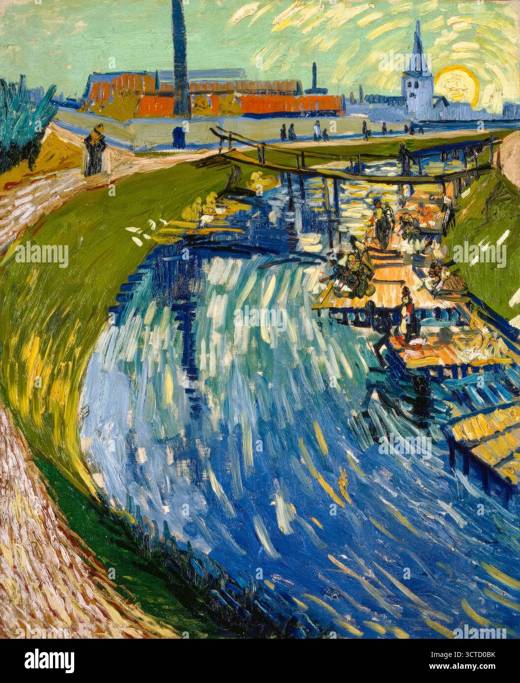 The canal la roubine du roi with washerwomen hi-res stock photography ...