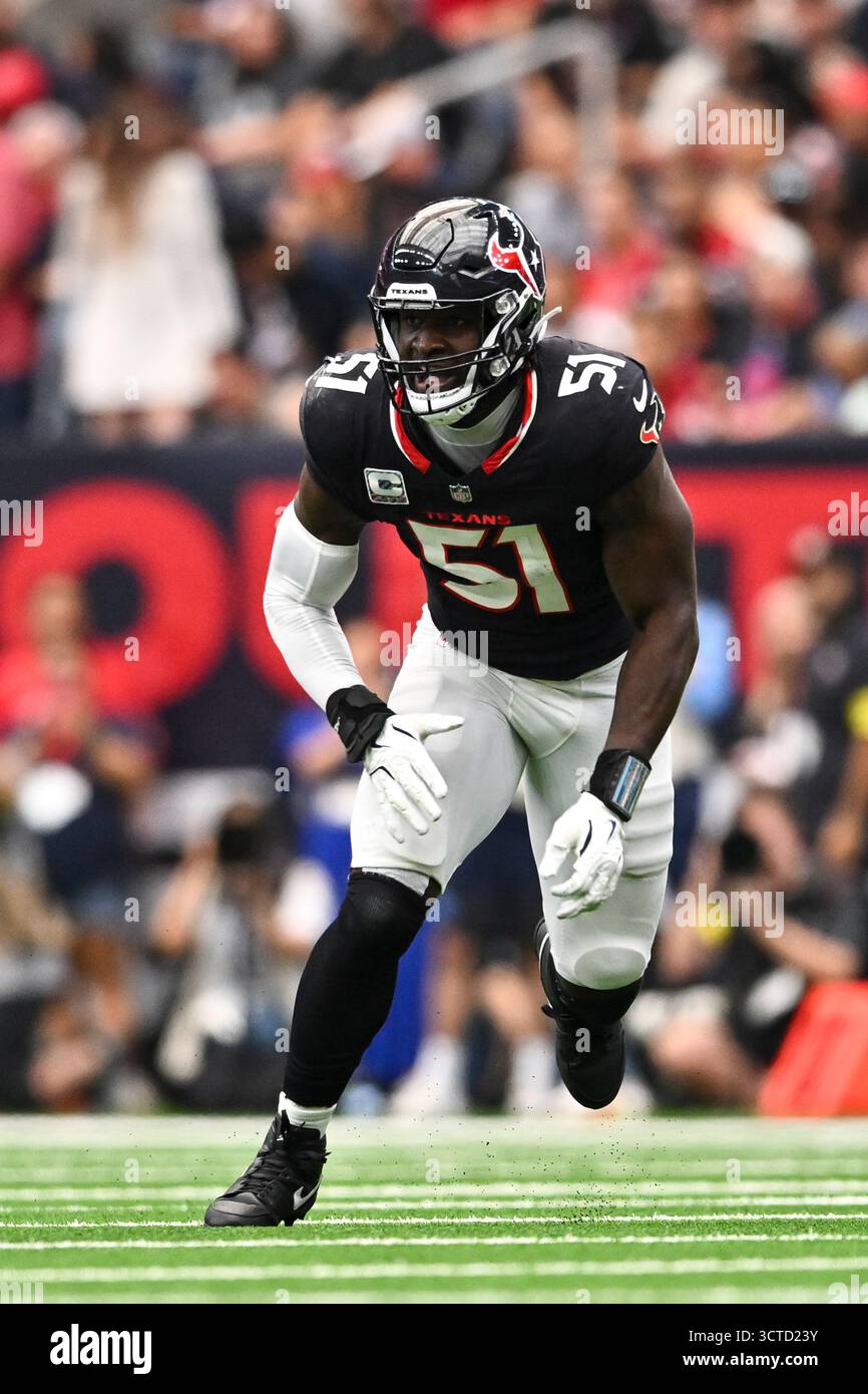 Houston Texans defensive end Will Anderson Jr. (51) defends in coverage ...