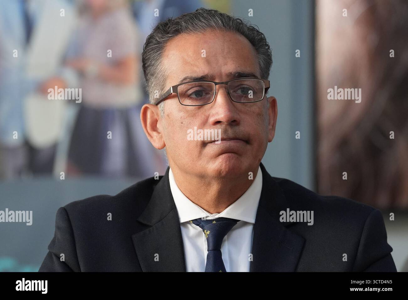 Dr Sanjoy Kumar, the father of murdered student Grace O'Malley Kumar, speaking during a press ...