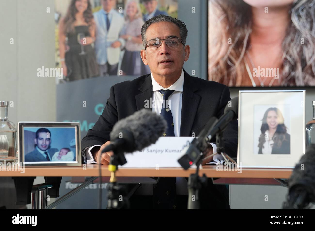 Dr Sanjoy Kumar, the father of murdered student Grace O'Malley Kumar, speaking during a press ...