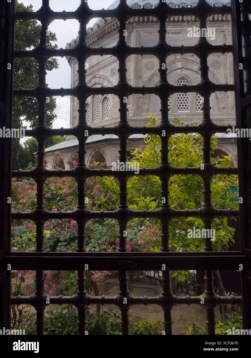 Istanbul Mausoleum View Through a Lattice Window - Historic Ottoman ...