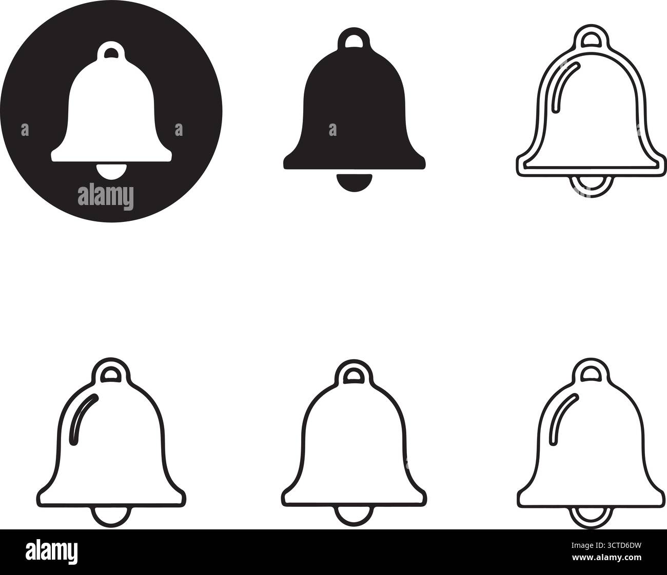 Bell icon variations hi-res stock photography and images - Alamy