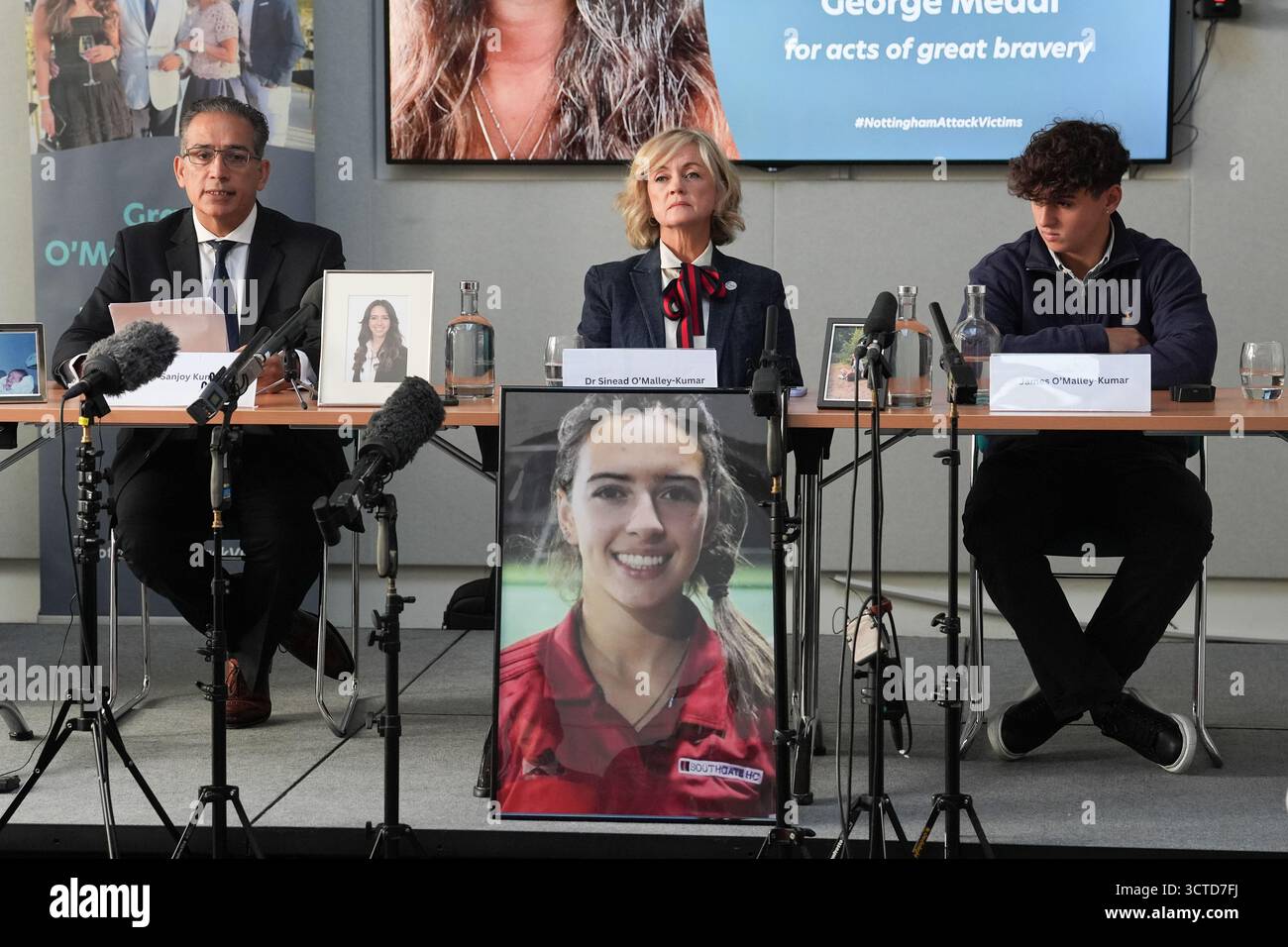 (left to right) Murdered student Grace O'Malley Kumar's parents Dr ...