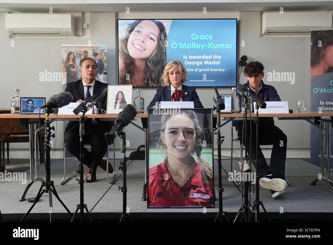 (left to right) Murdered student Grace O'Malley Kumar's parents Dr ...