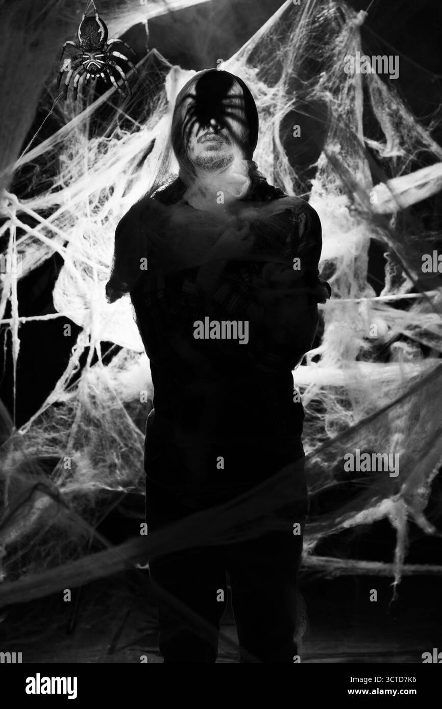 Scary zombie face on Black and White Stock Photos & Images - Alamy