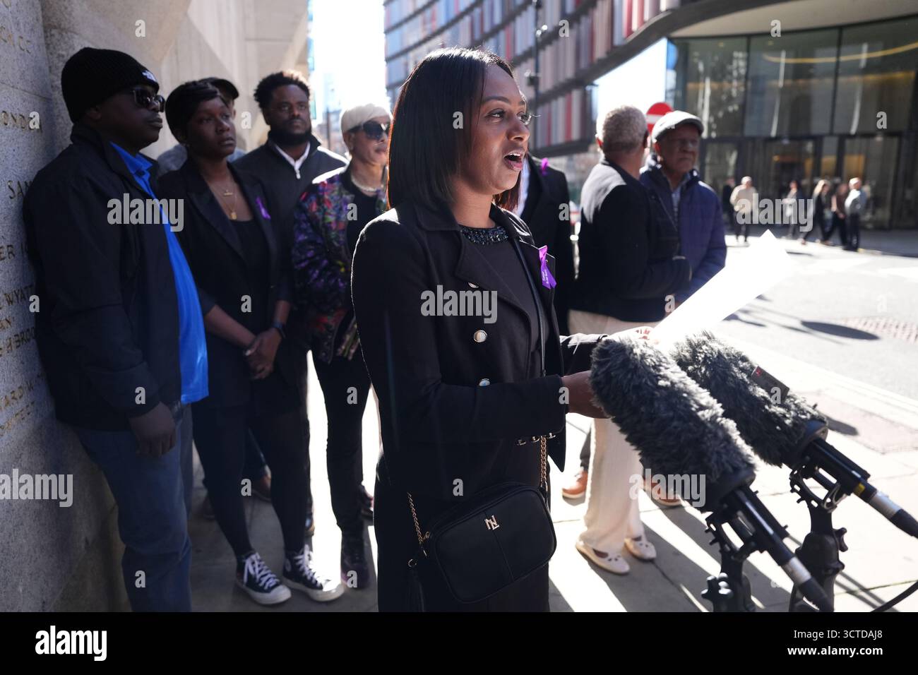 Shalina Brown speaks to the media outside the the Old Bailey, central ...