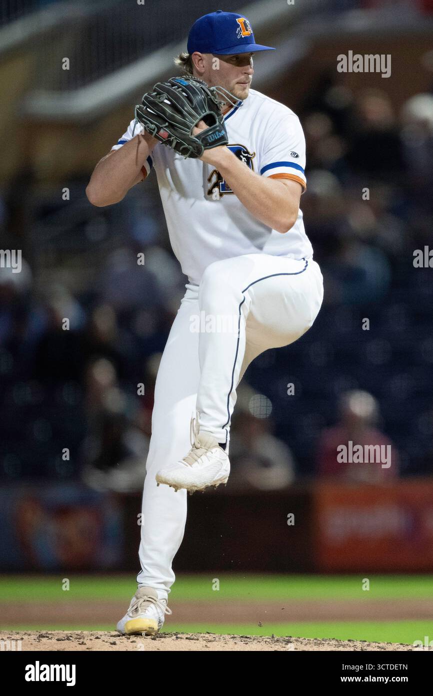 Pitcher Cole Wilcox (15) of the Durham Bulls delivers a pitch to the ...