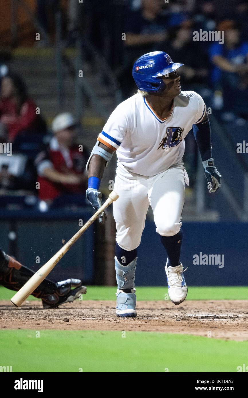Tre Morgan (22) of the Durham Bulls at bat during an International ...