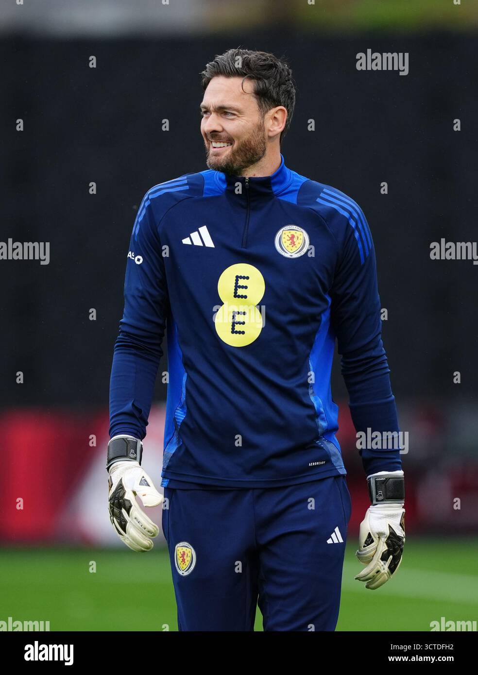 Scotland goalkeeper Craig Gordon during a training session at Lesser ...